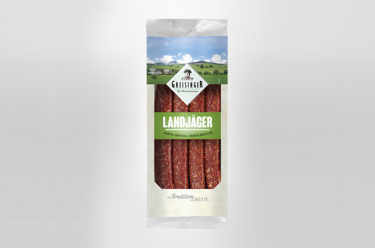 "Landjäger" Raw Pork and Beef Sausage 200g - Greisinger GmbH - Fleisch ...