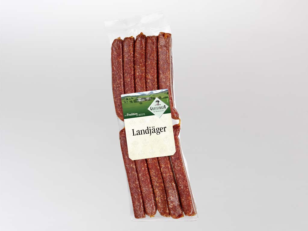 "Landjäger" Raw Pork and Beef Sausage 500g - Greisinger GmbH - Fleisch ...